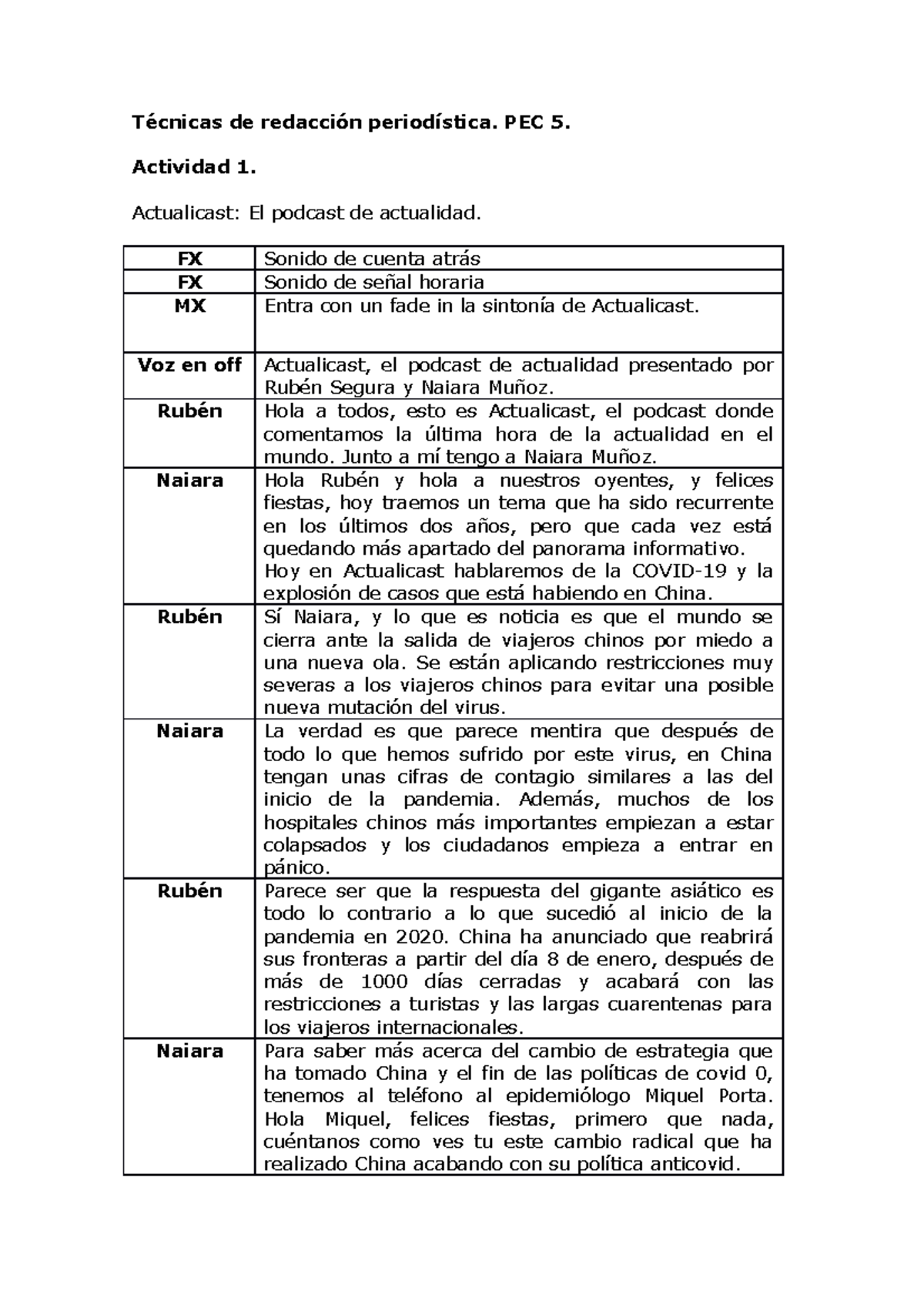 Segura Rubén PEC5 - PEC 5 - Técnicas de redacción periodística. PEC 5 ...