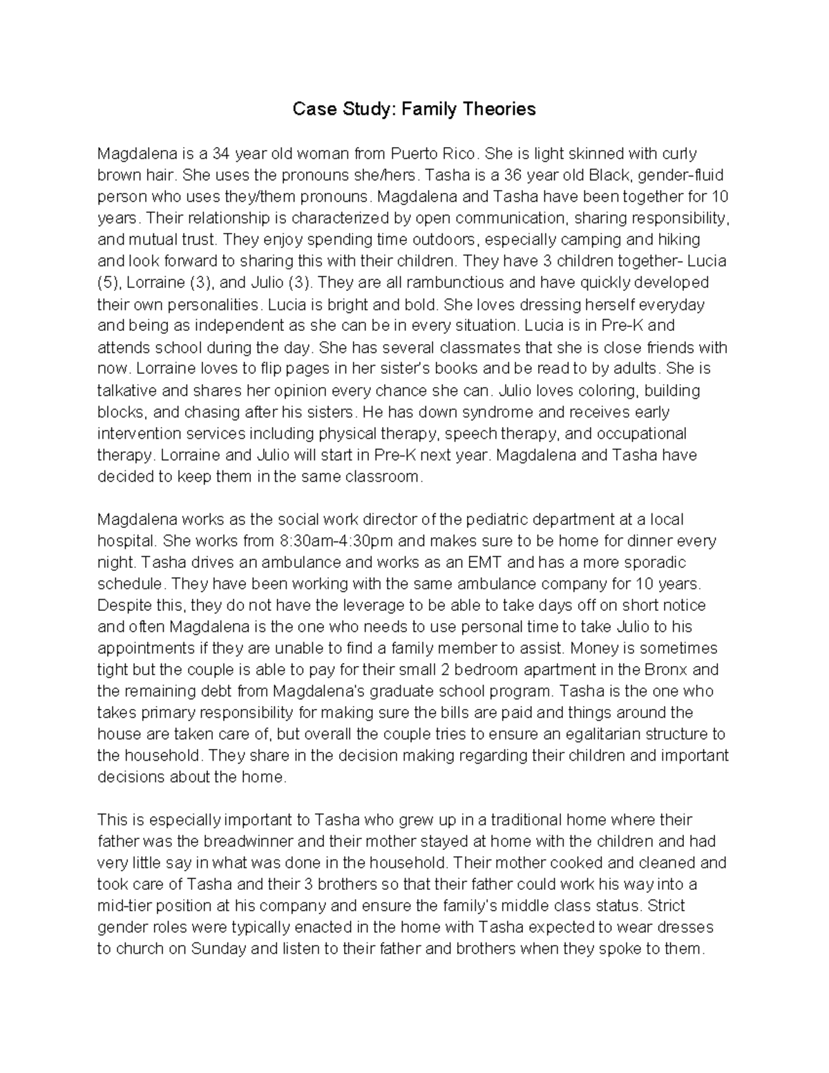 Session 2 Case Study- Theories of Family Relationships - Case Study ...