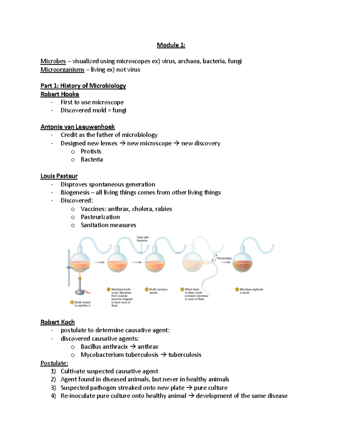 Microbiology - Module 1: Microbes – visualized using microscopes ex) virus, archaea, bacteria ...