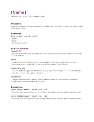 Sample-CV - note - Workplace English For Business Students I - Studocu