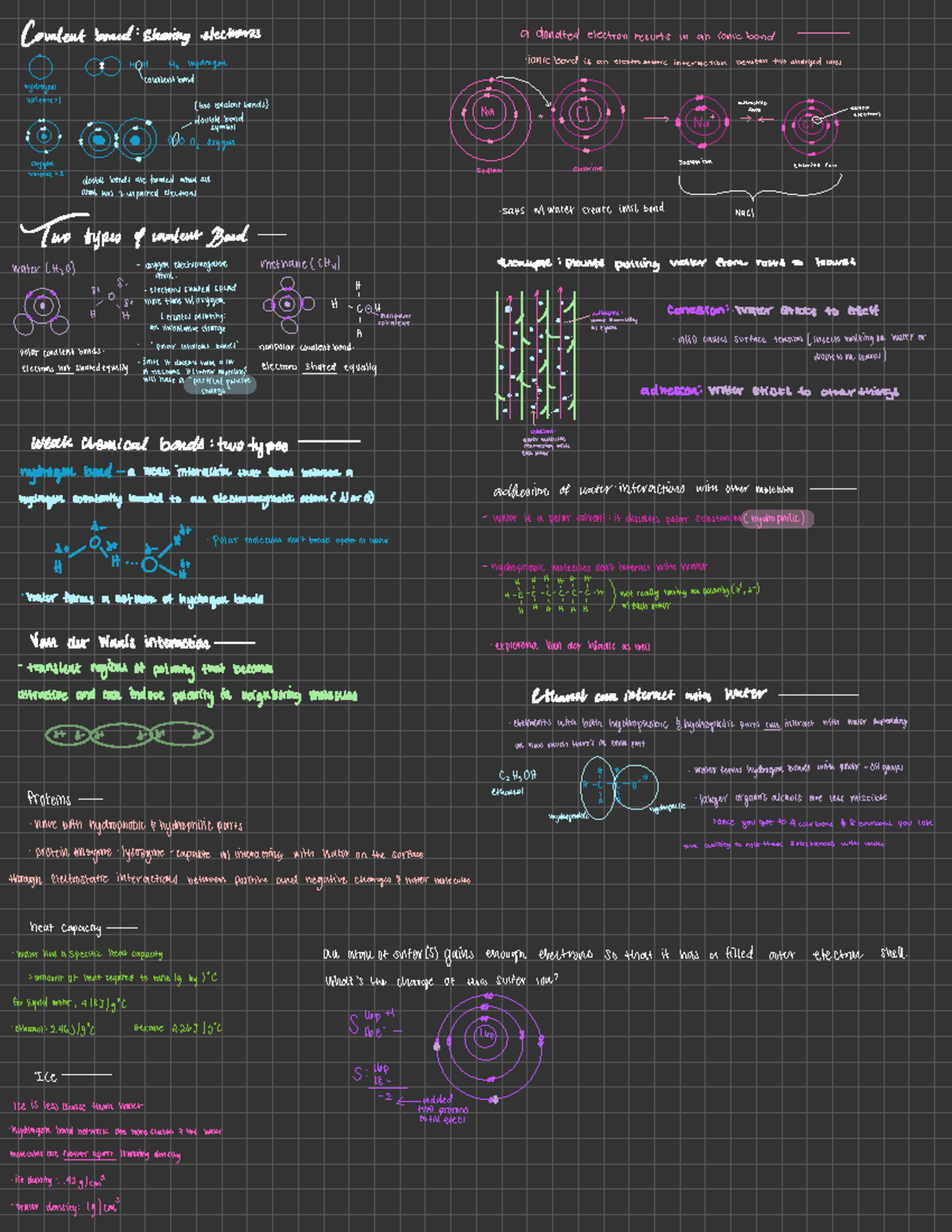 Bio 5A P2 - ethanol can interact with water - Covalent band:sharing ...