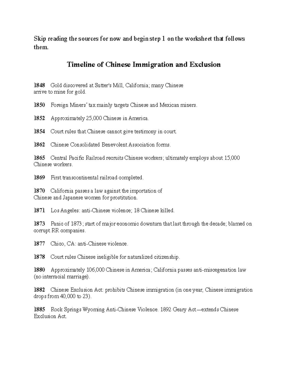 Chinese Exclusion Act: Historical Overview and Impact - Skip reading ...