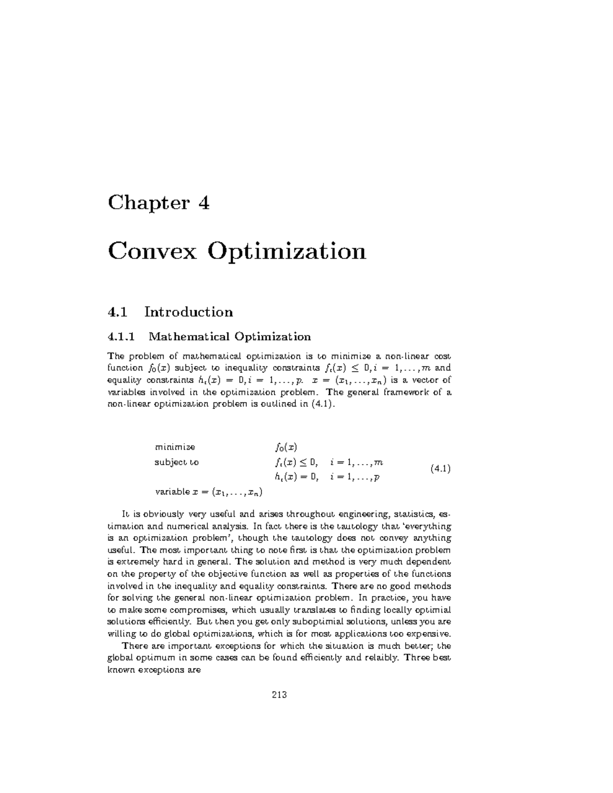 Basics Of Convex Optimization - Chapter 4 Convex Optimization 4 ...