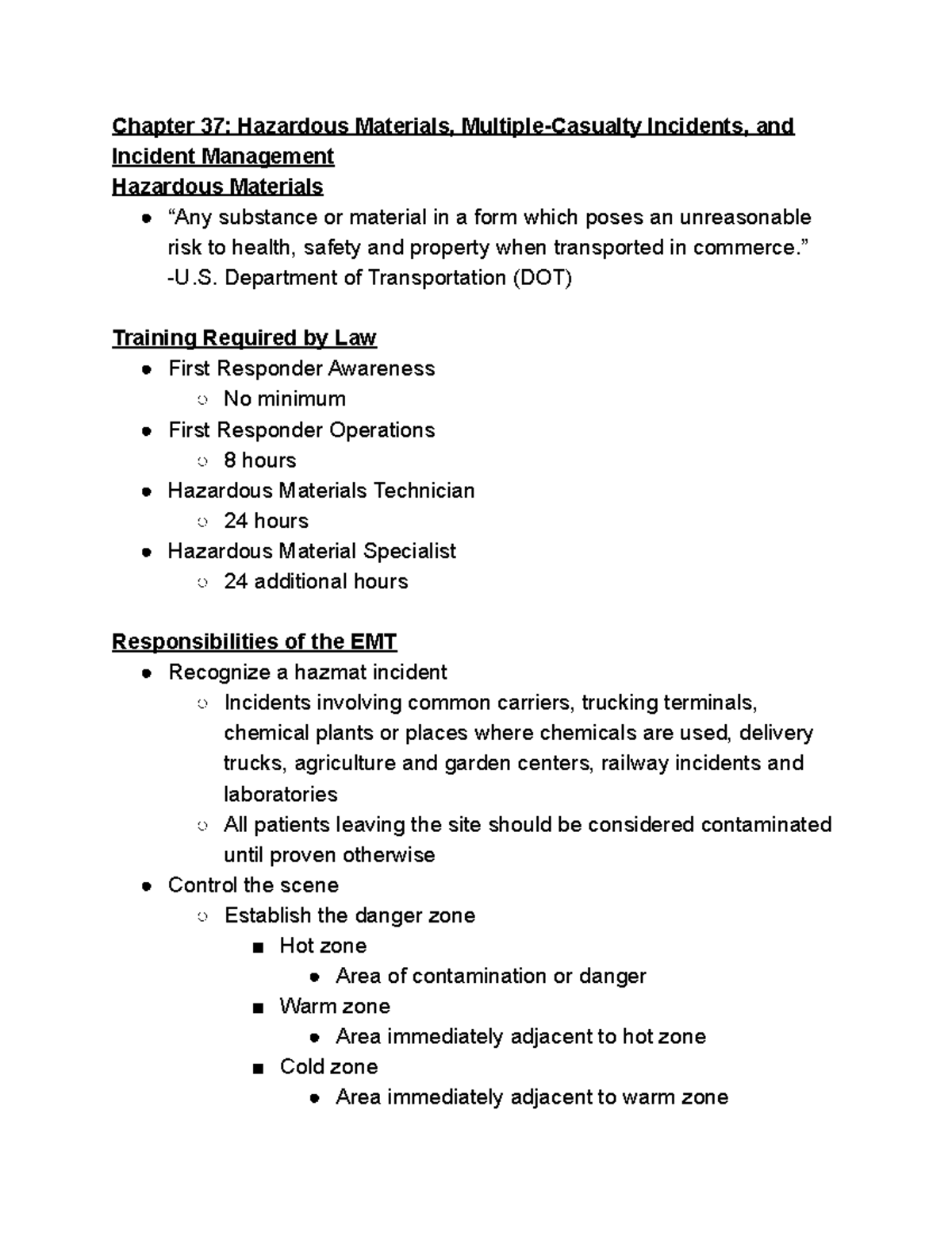 Chapter 37 Hazardous Materials, Multiple-Casualty Incidents and ...