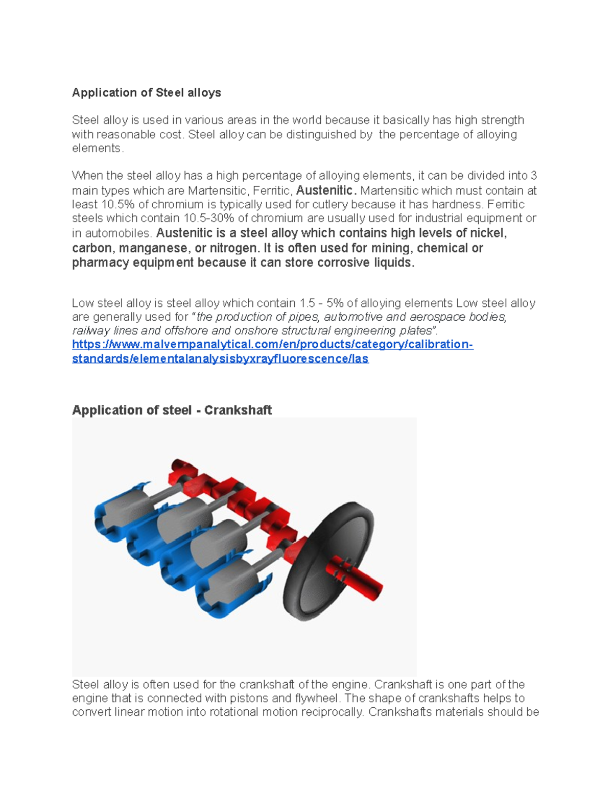 Application of Steel alloys - Application of Steel alloys Steel alloy ...