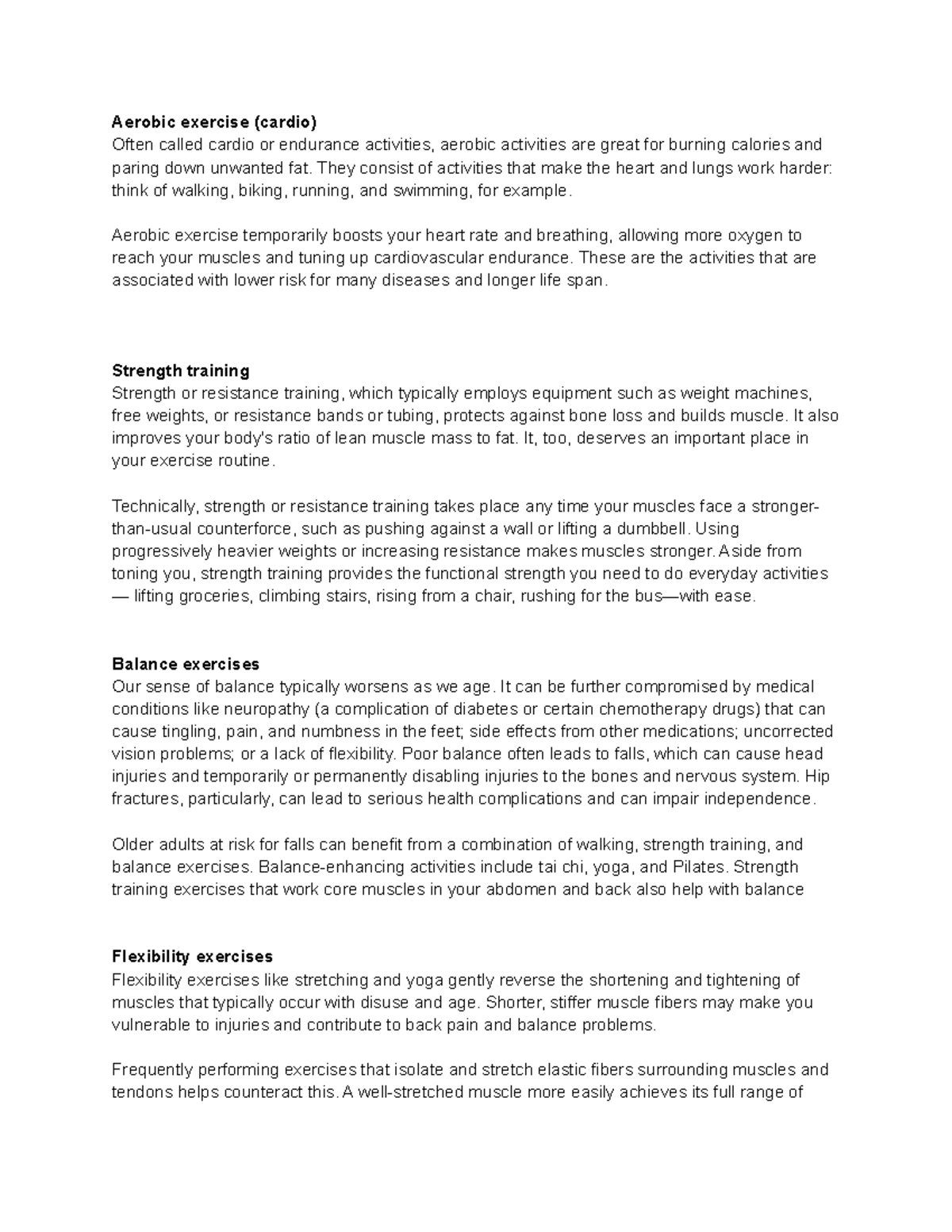 DESIGN PROGRAM PATHFIT - Aerobic exercise (cardio) Often called cardio ...