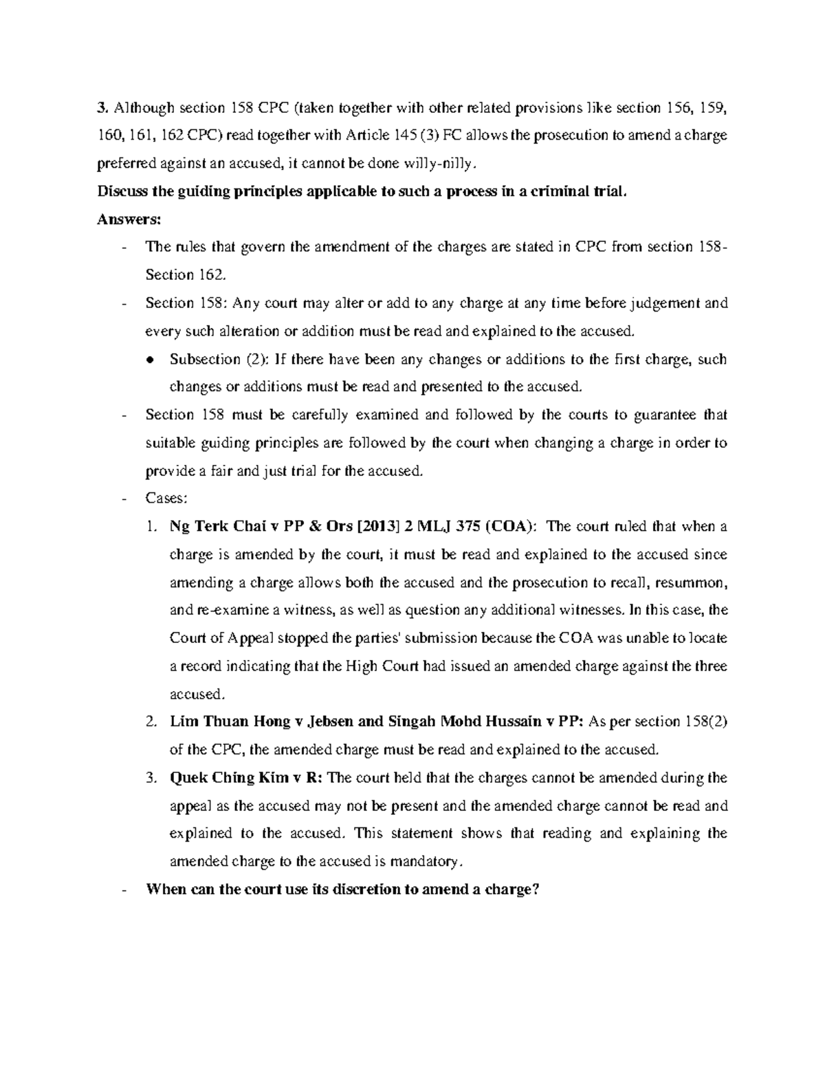 A168186 Tutorial 8 CPC, ques 3,4,5,6 - Although section 158 CPC (taken ...