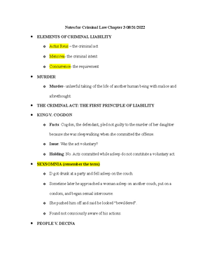 Criminal Law text book notes chapter 2 - Chapter 2 criminal law notes ...