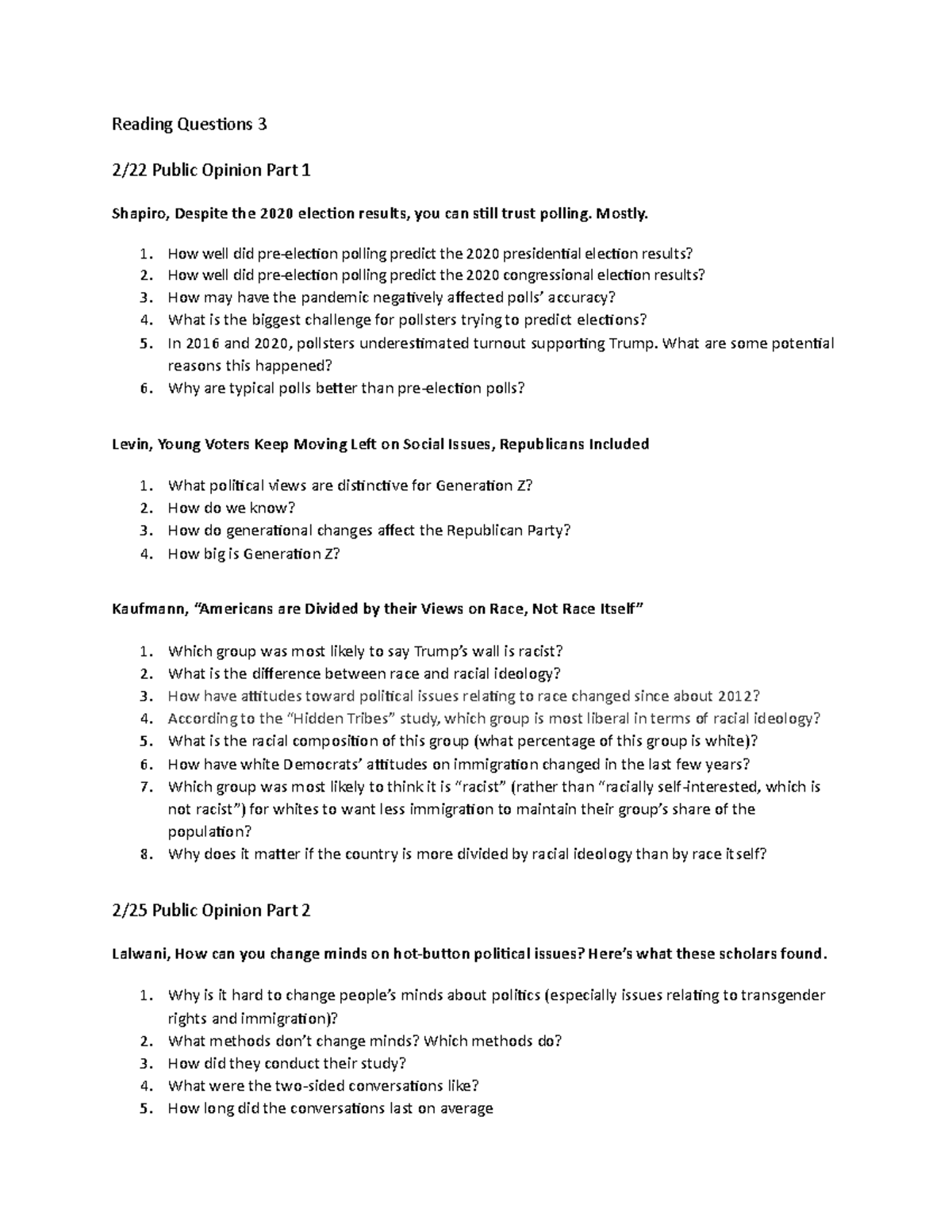 Reading Questions 3 - Mostly. How well did pre-election polling predict ...