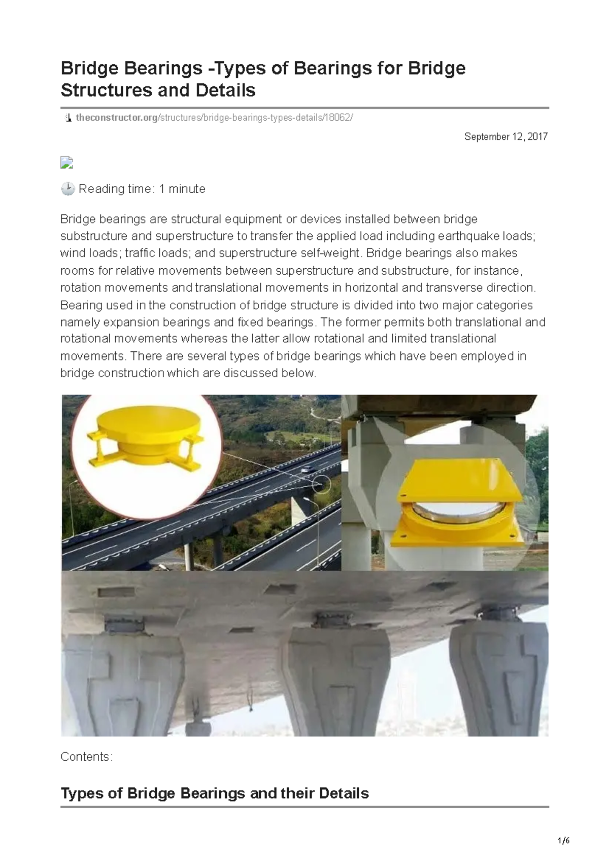 Bridge Bearings - September 12, 2017 Bridge Bearings -Types of Bearings ...