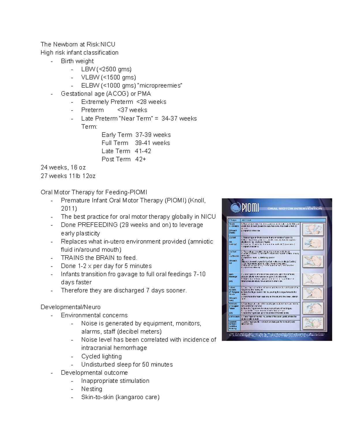 High Risk Newborn - notes - The Newborn at Risk:NICU High risk infant ...