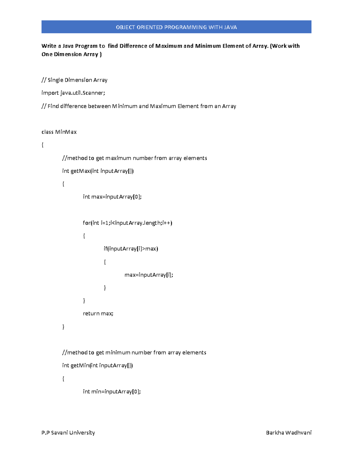 Array How To Work With Arry Write A Java Program To Find Difference