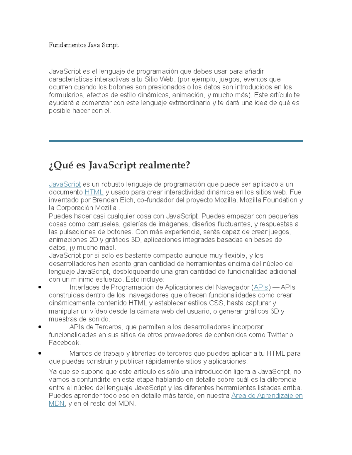 Fundamentos Java Script Fundamentos Java Script Javascript Es El Lenguaje De Programación Que