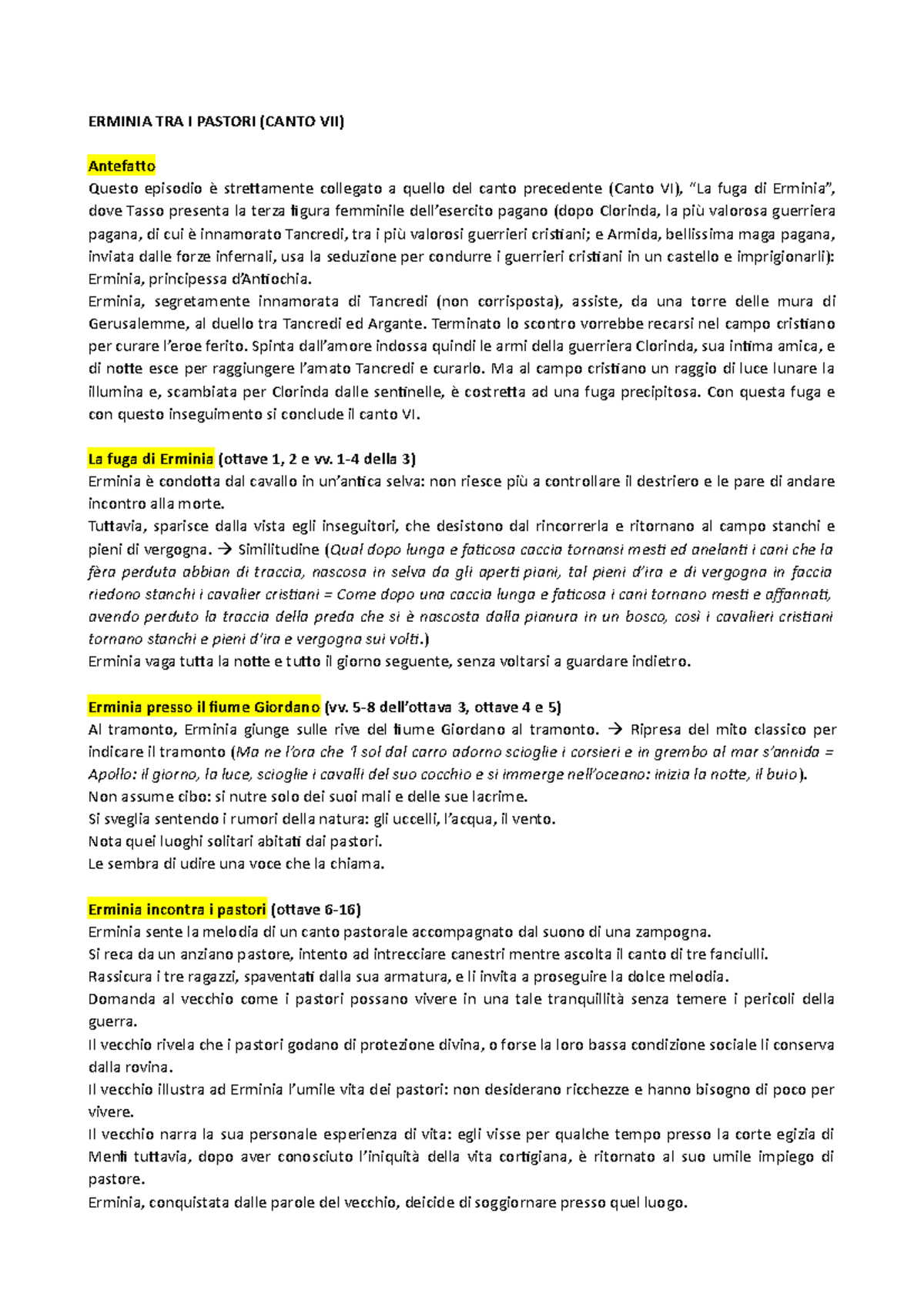 Erminia tra i pastori - Analisi completa dell'opera di Tasso - ERMINIA ...