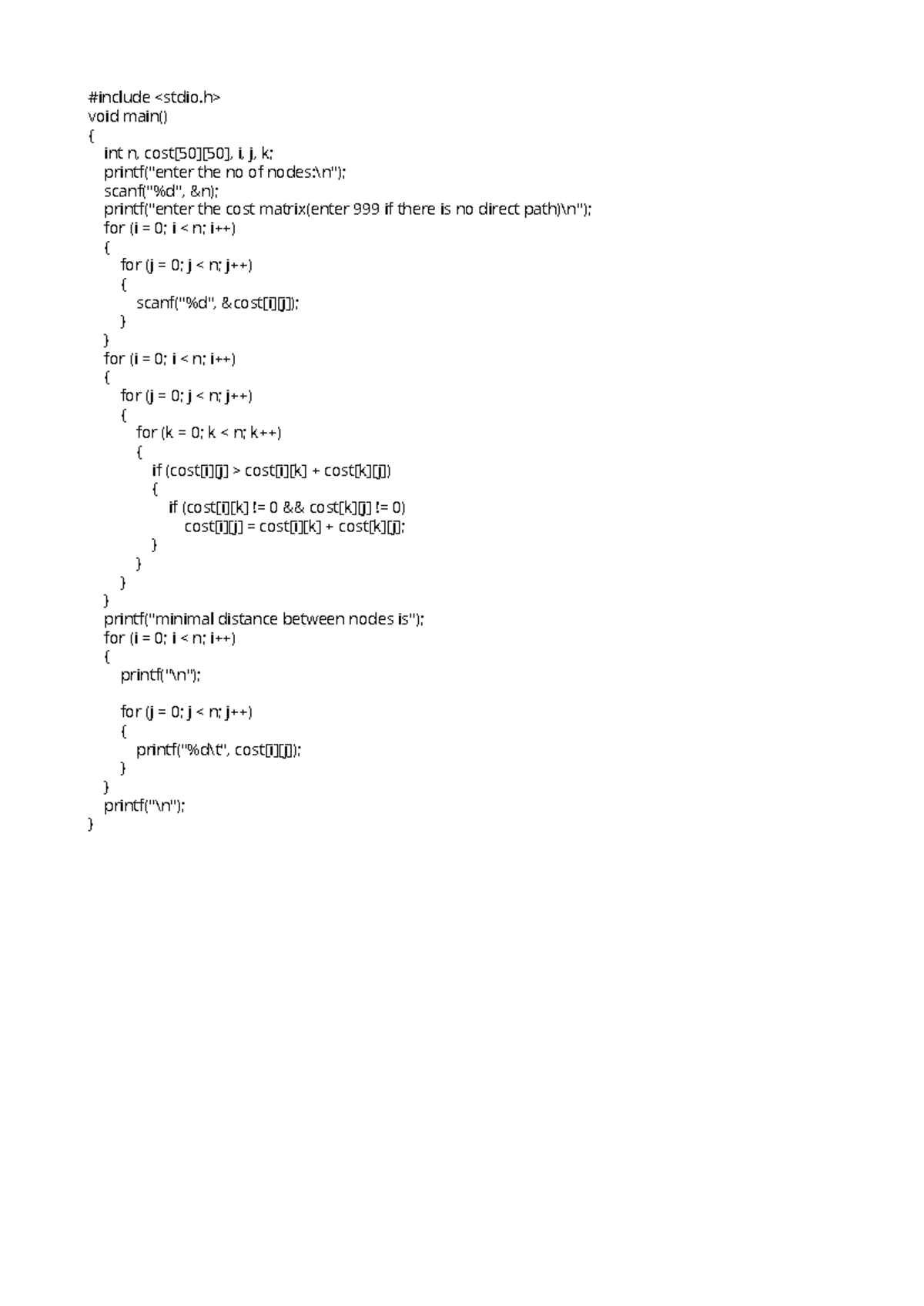 Dvr - implementation of distance vector routing - #include void main() { int n, - Studocu
