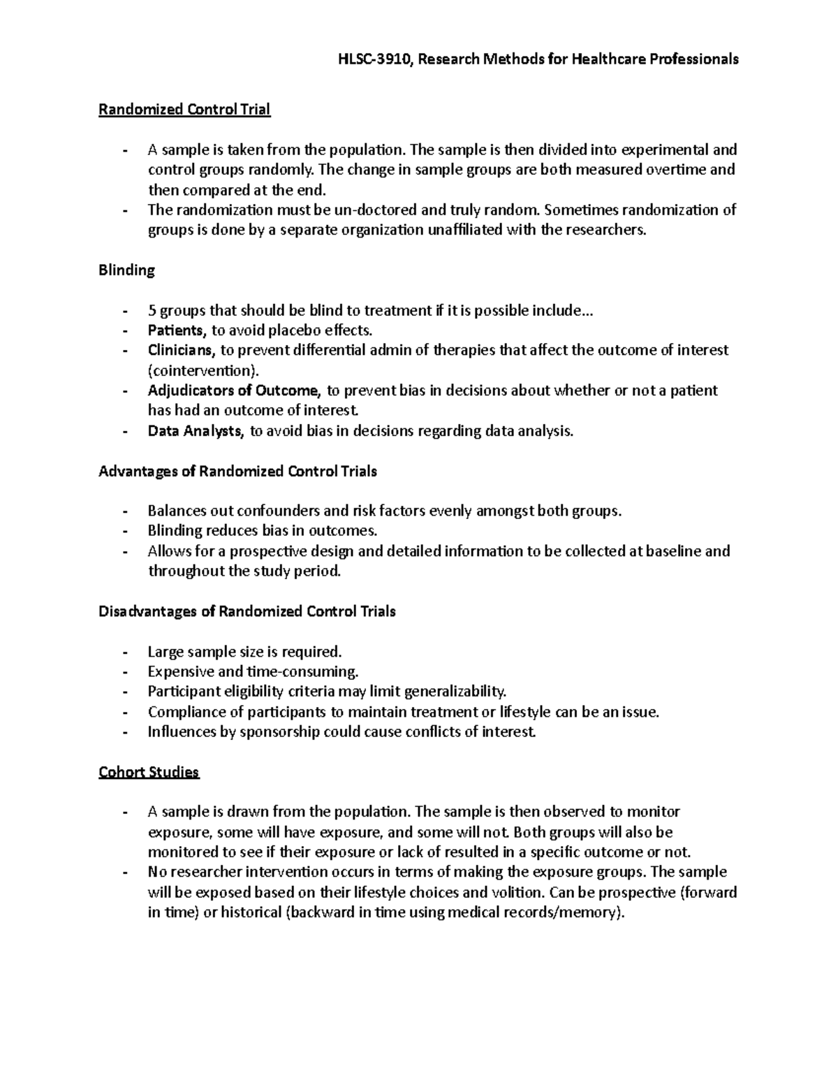 Week 3 Quantitative Study Designs - HLSC-3910, Research Methods for ...