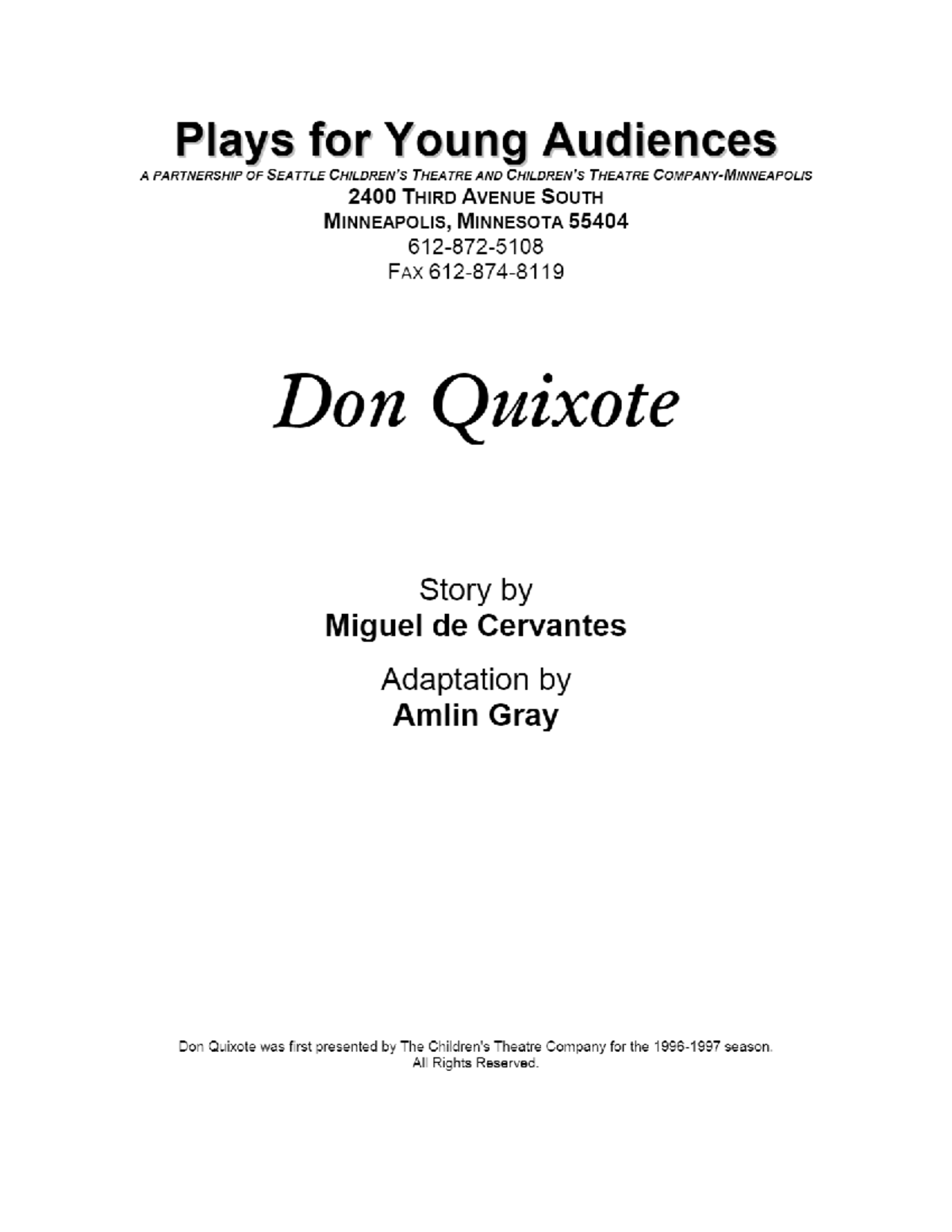Don Quixote Script Ilide.INFO Platform PDF Viewer - Plays for Young ...
