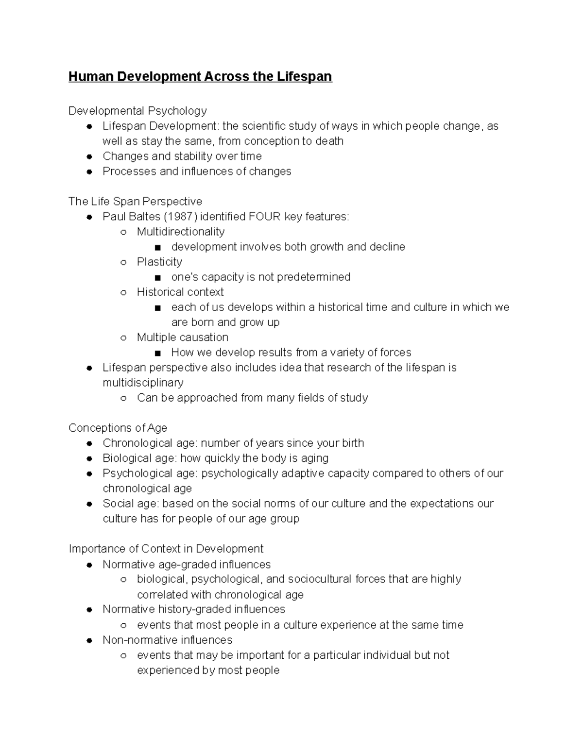 Lifespan Psych Ch. 1 - Dr. Hamilton - Human Development Across the ...