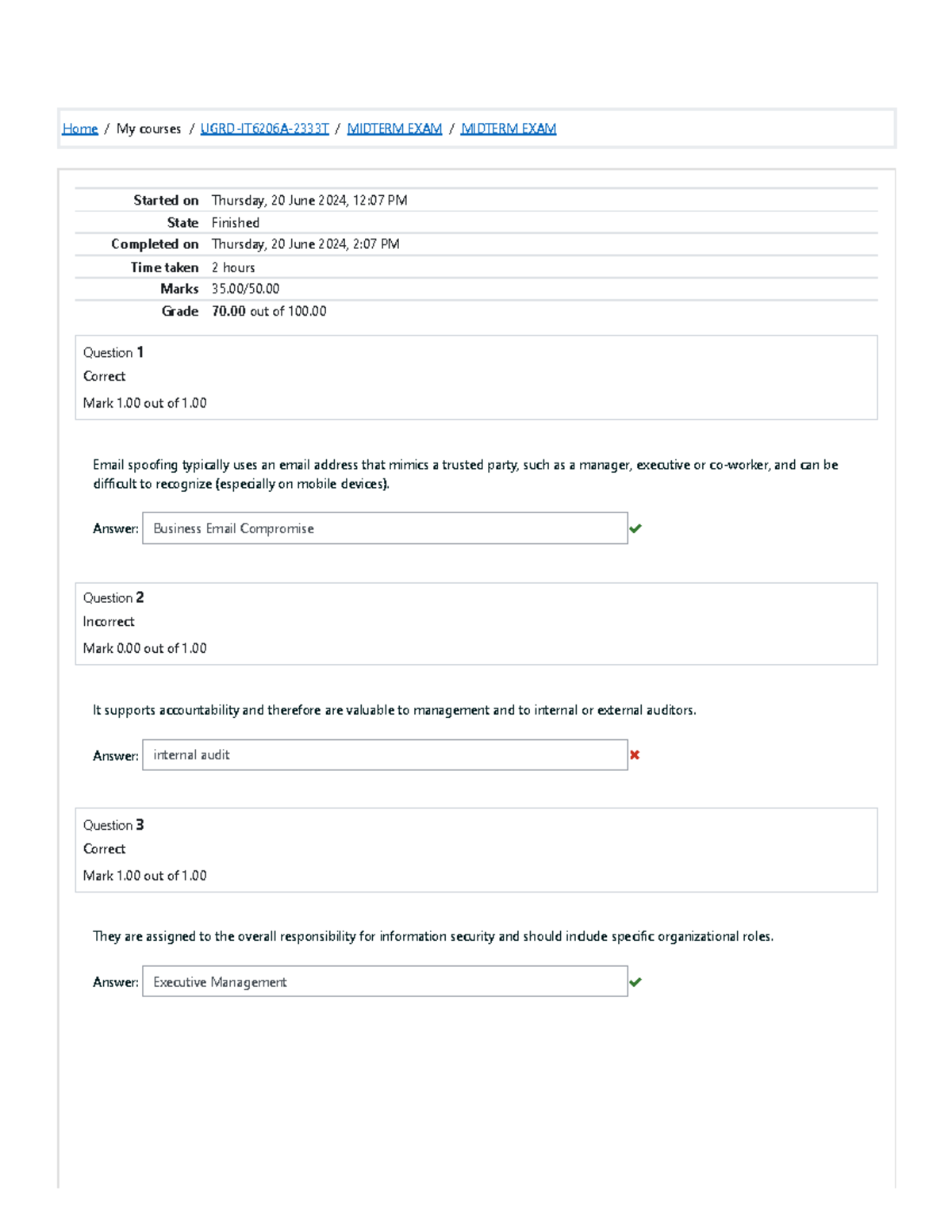 Information Assurance and Security 2 (source 2) - Home / My courses ...
