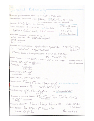 General Relativity Revision notes - General Relativity Lecture 1 ...