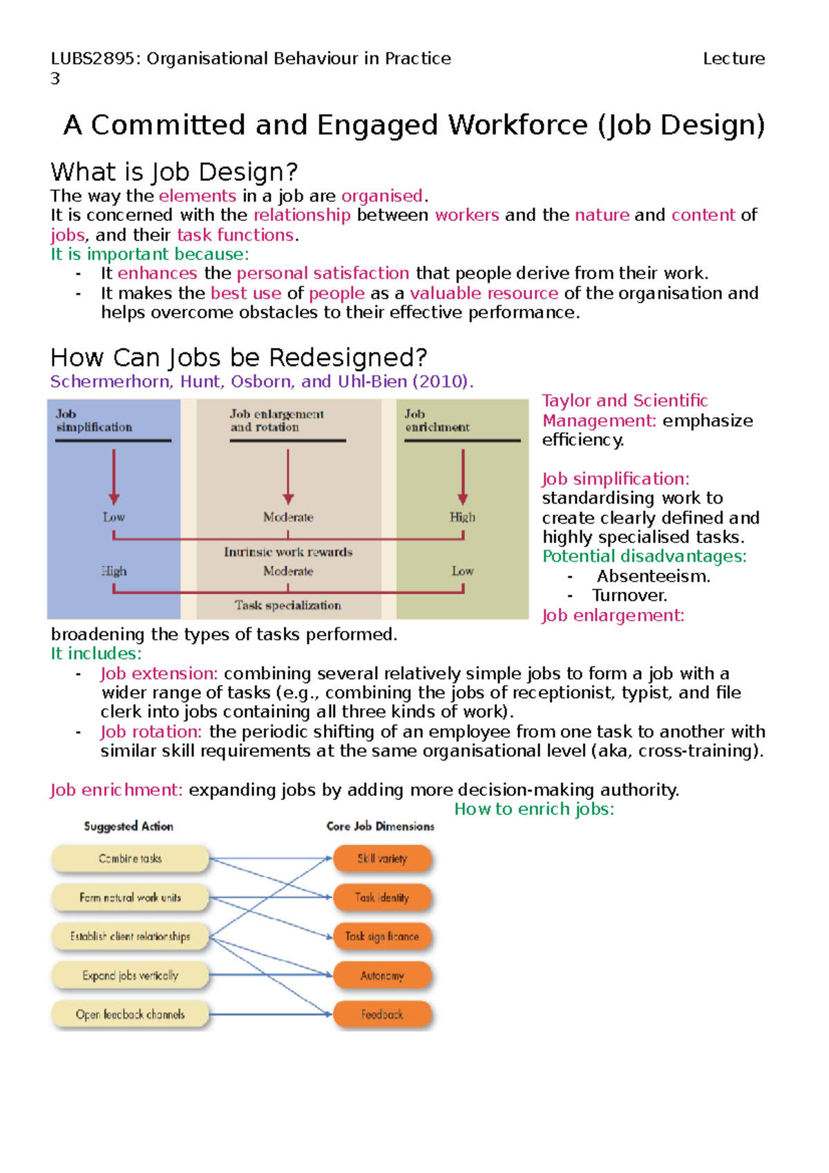 Lecture 3 A Committed and Engaged Workforce - It is concerned with the ...