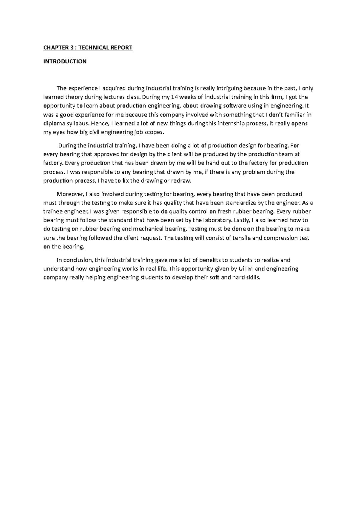 Chapter 3 report - CHAPTER 3 : TECHNICAL REPORT INTRODUCTION The ...