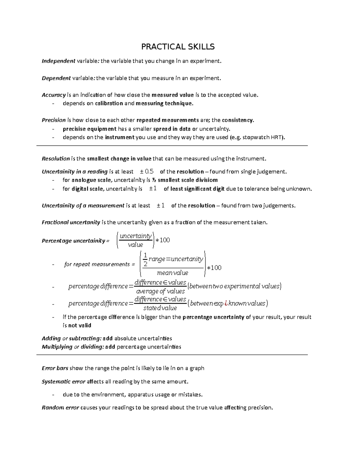 Practical Skills - Pratical guide. - PRACTICAL SKILLS Independent ...