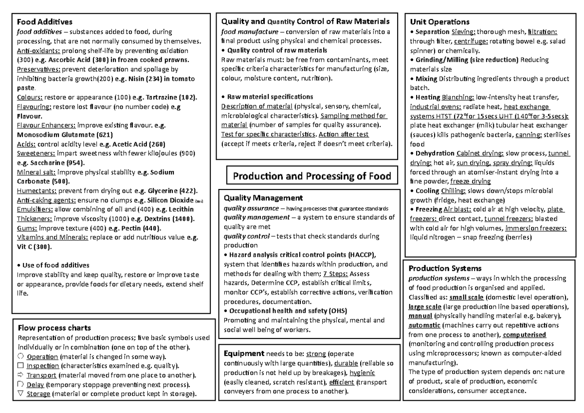 Courses techsci foodtech 1508997212 2016 Food Technology Notes - ` Unit ...