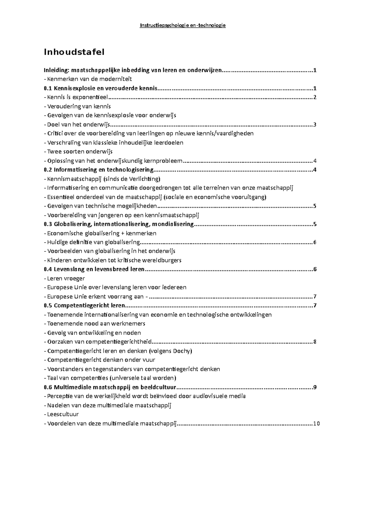 Inhoudstafel - Inhoudstafel Inleiding: maatschappelijke inbedding van ...