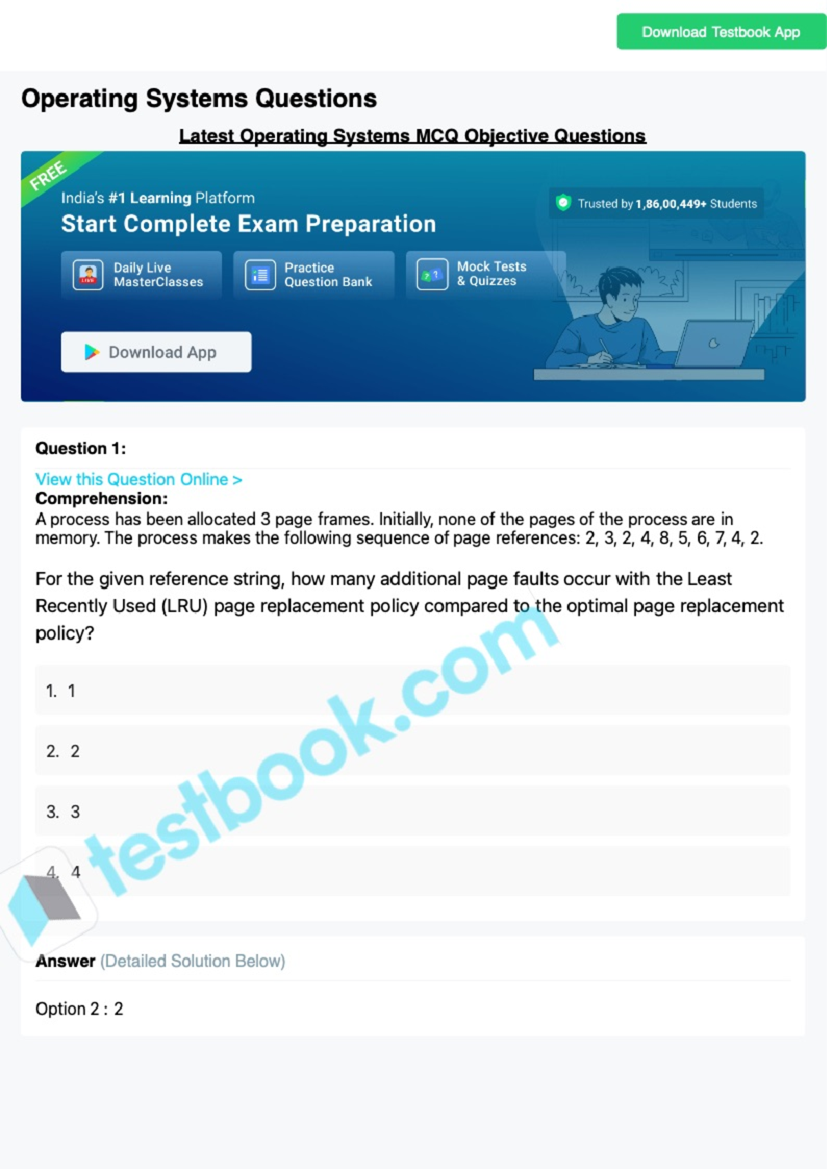 Mcq on operating systems - Download Testbook App Operating Systems ...