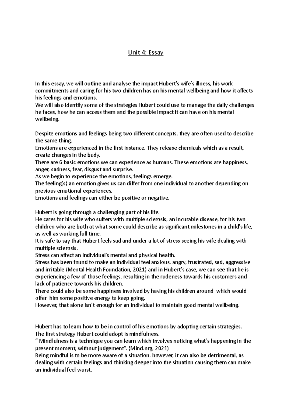 Unit 4 Essay - Unit 4: Essay In this essay, we will outline and analyse ...