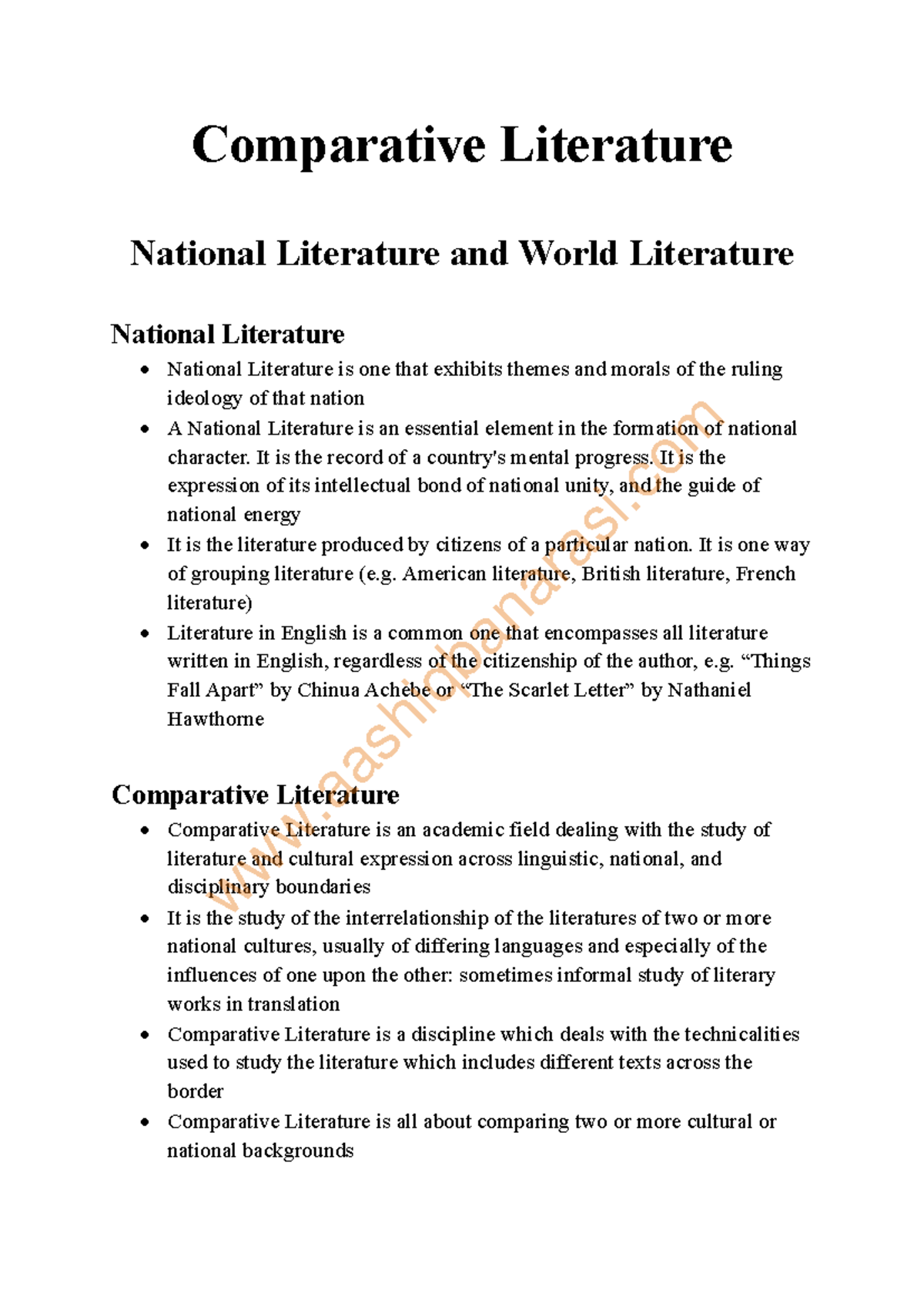 Comparative Literature and Translation Studies - Comparative Literature ...