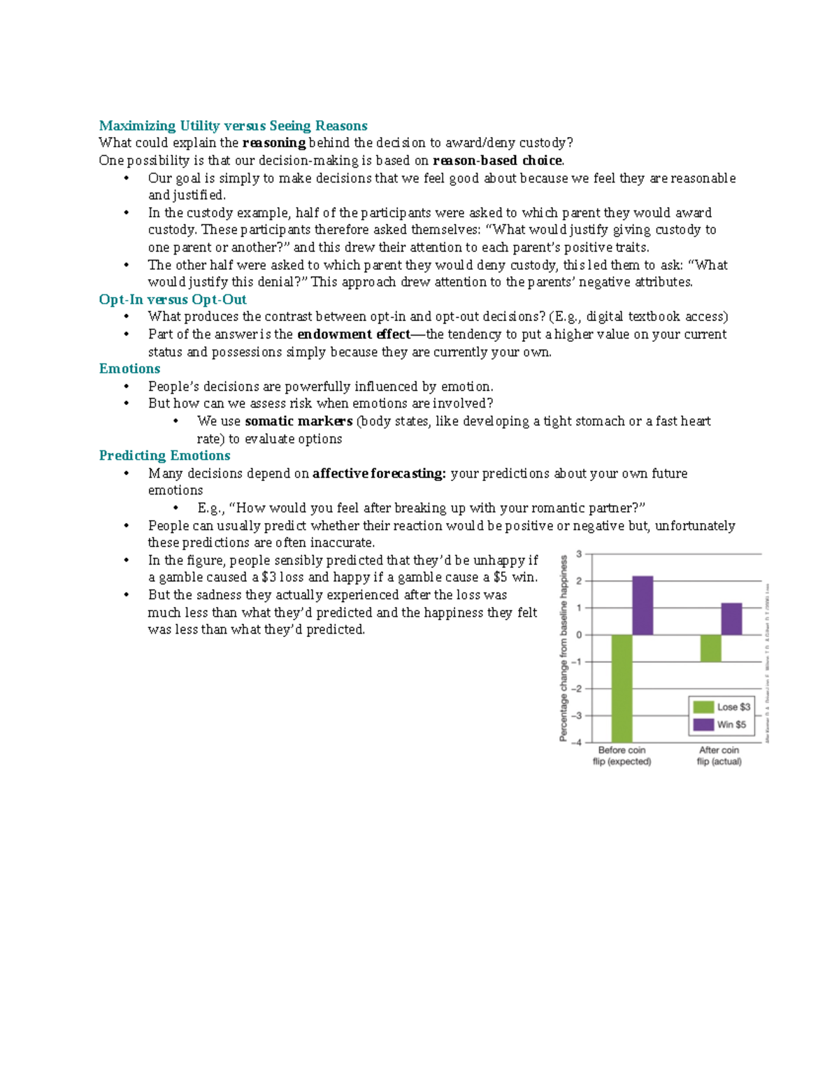 Cognitive psychology notes-11 - Maximizing Utility versus Seeing ...
