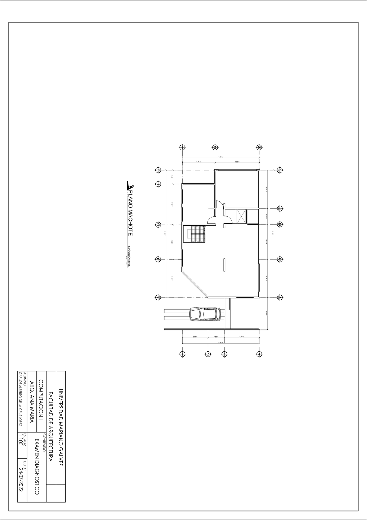 Machote- Planta ALTA - dibujo - CONTENIDO: ALUMNO: ESCALA: FECHA ...
