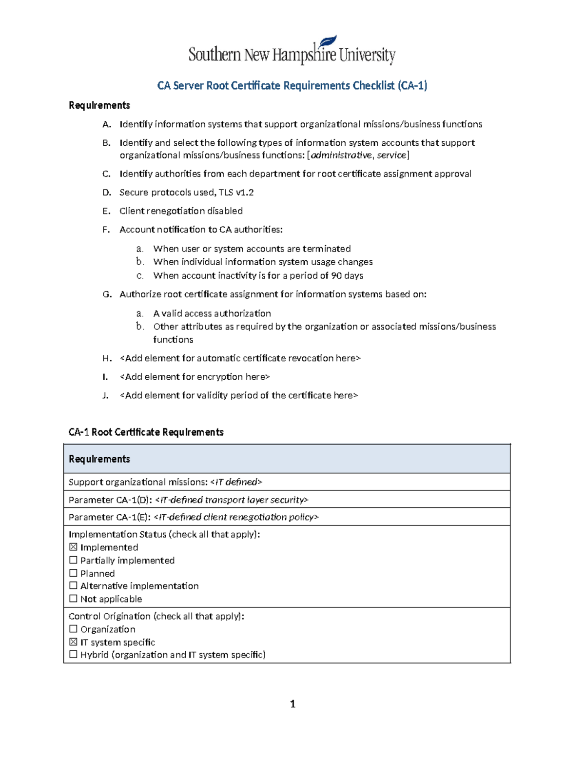 CYB 300 Milestone Two Checklist - CA Server Root Certificate ...