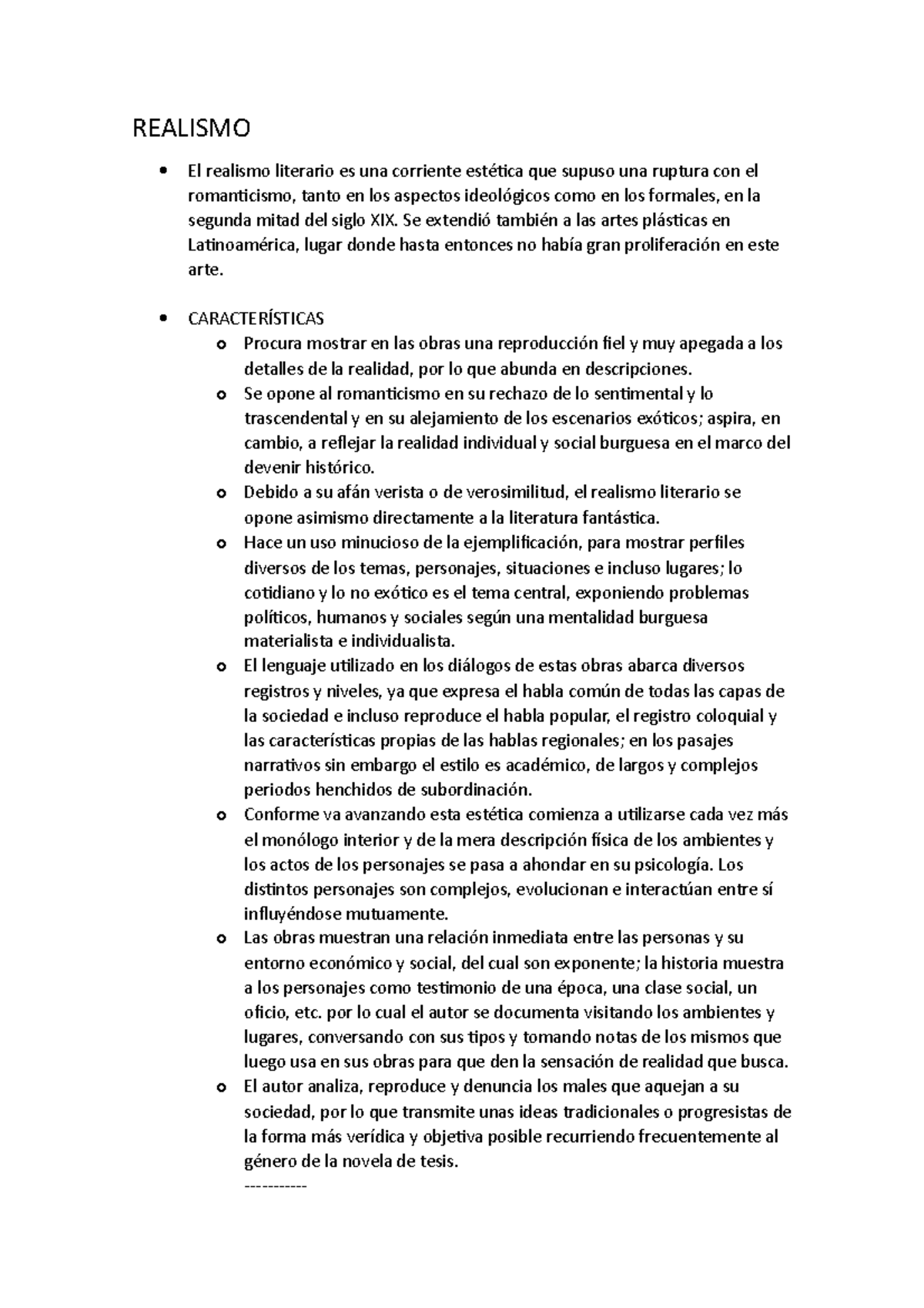 Realismo O Posmodernismo - REALISMO El realismo literario es una ...