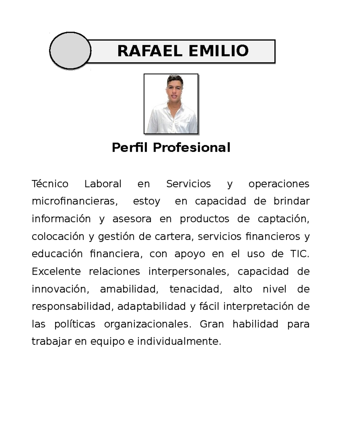 Hoja de Vida actualizada emilio castro - Perfil Profesional Técnico ...