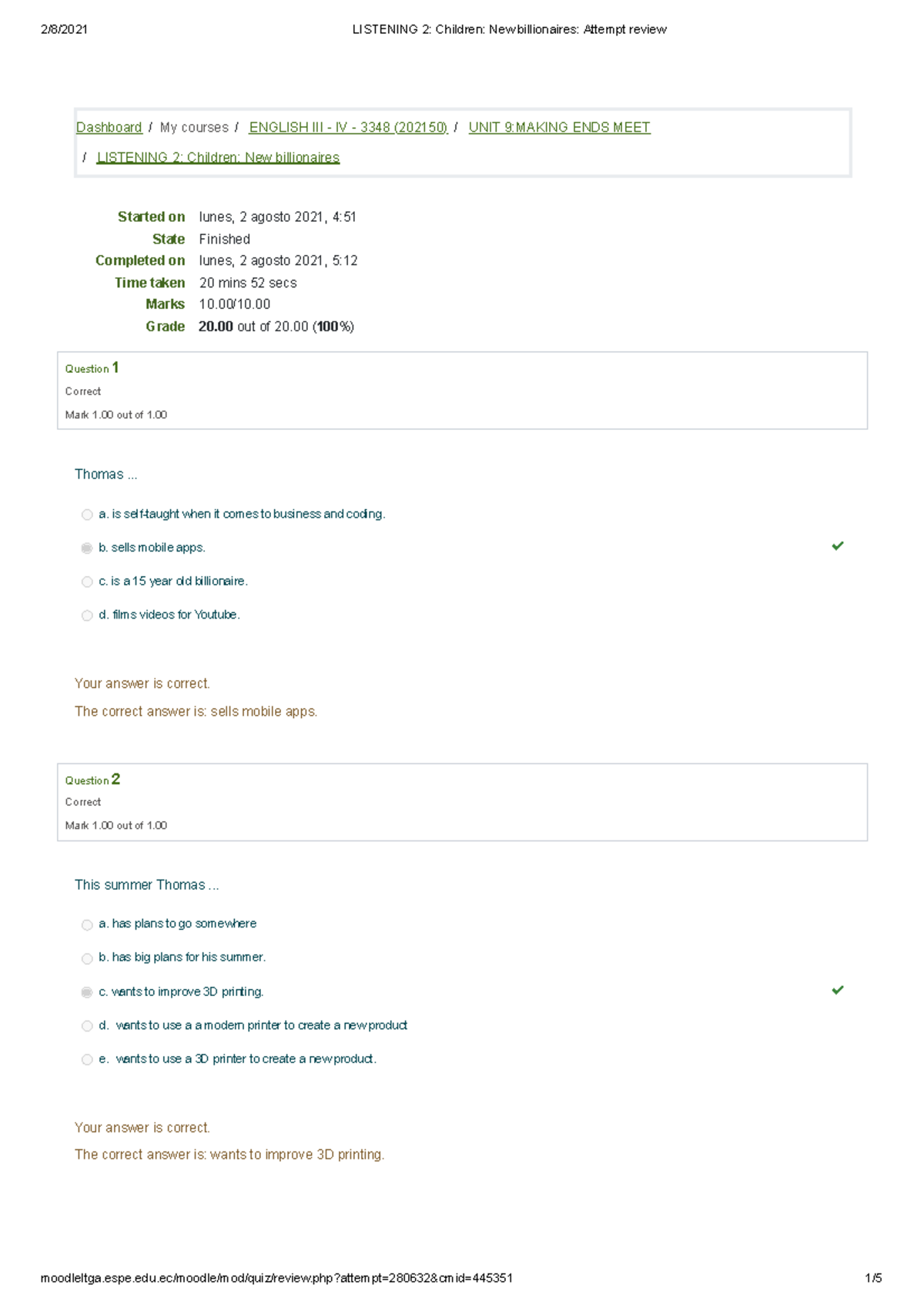 Listening 2 Children New billionaires Attempt review - Administrative ...