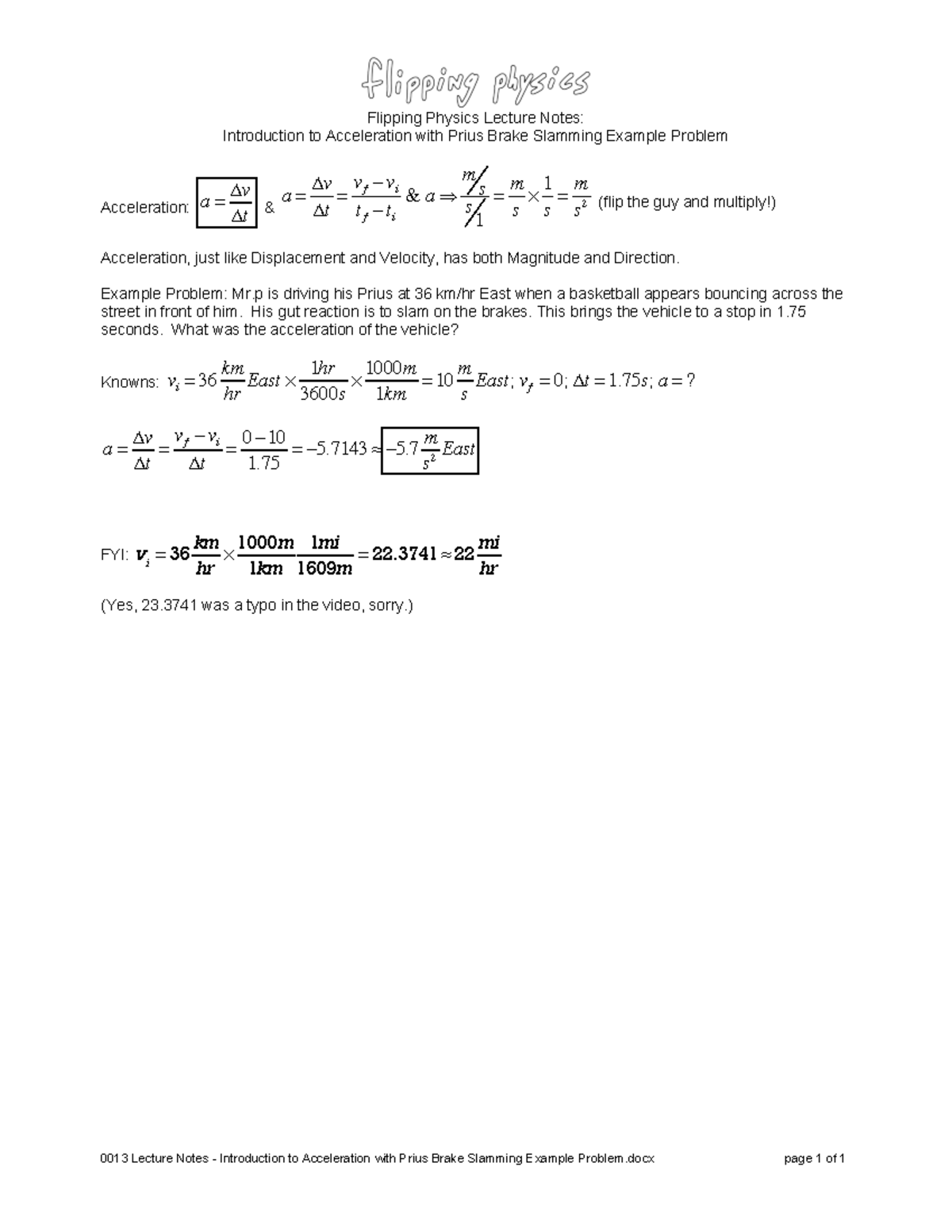 02-02 lecture notes compilation - acceleration - 0013 Lecture Notes ...