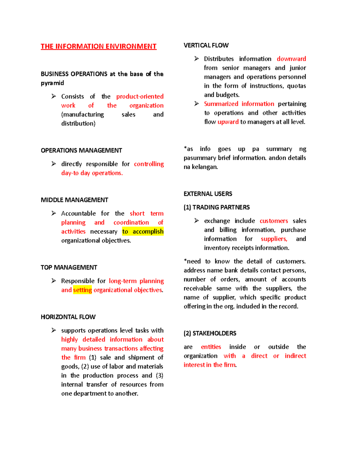 Topic 1 - THE Information Environment - THE INFORMATION ENVIRONMENT ...