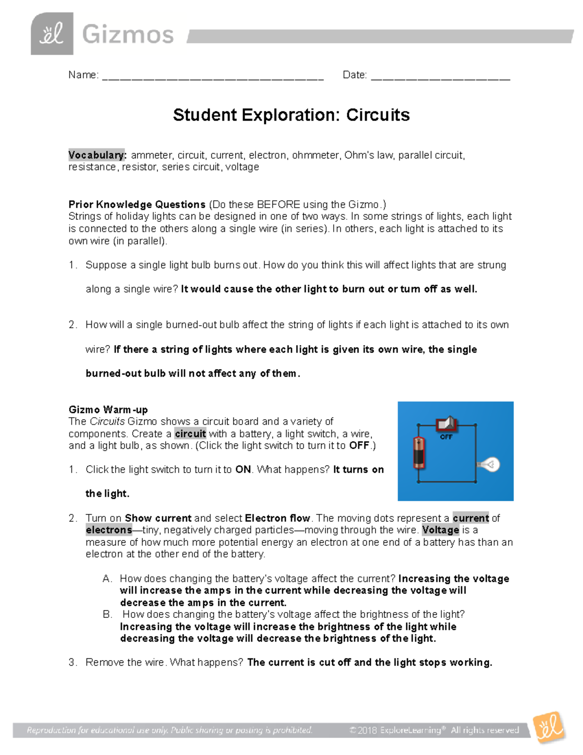Circuits SE phsycial scince ncvps online class - Name
