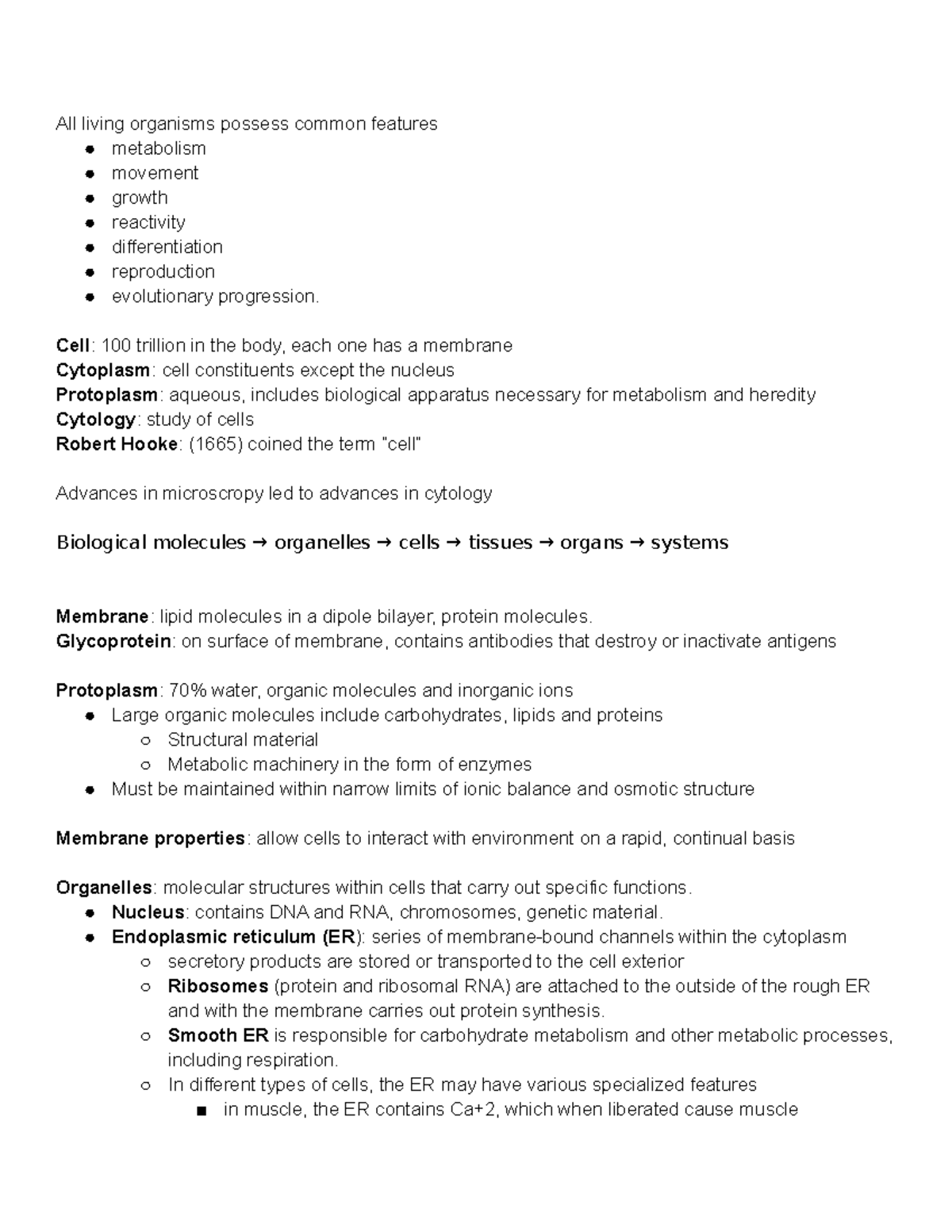 01 - Cells - Taught by Dr. Charles Larson - All living organisms ...