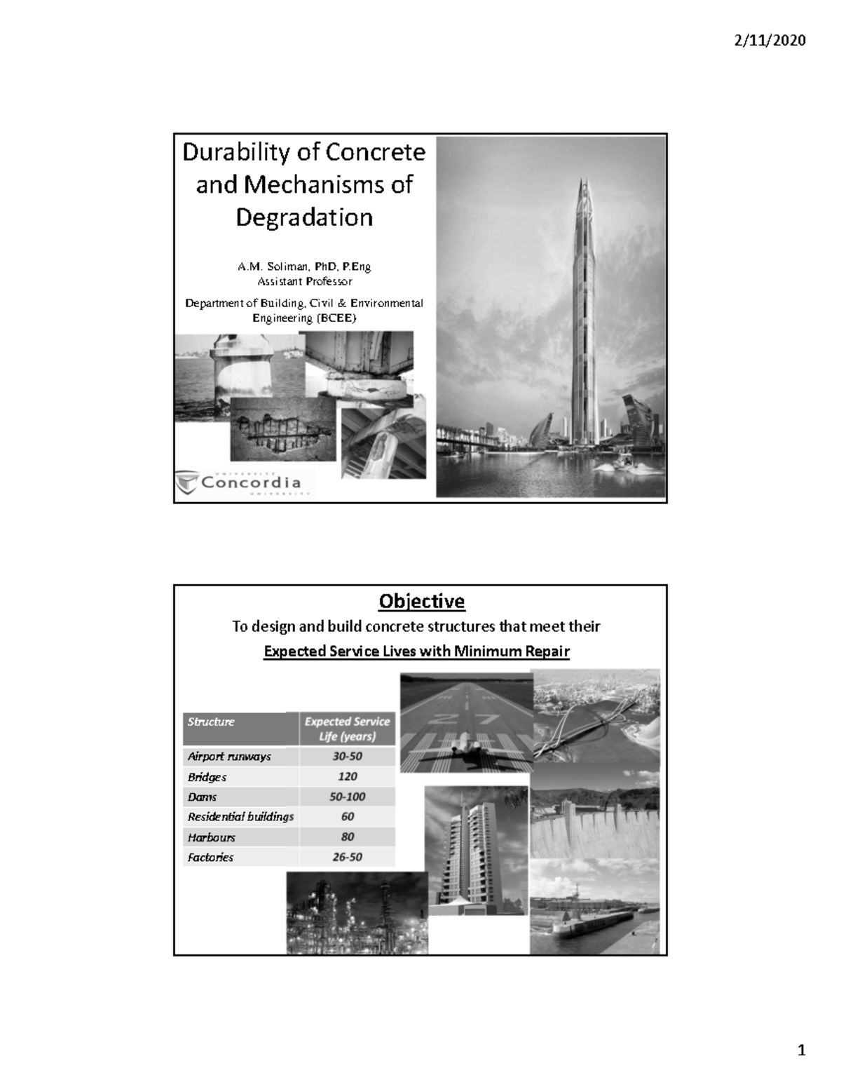 CIVI 321 - Week 5 - Lecture notes 1 - Durability of Concrete and ...