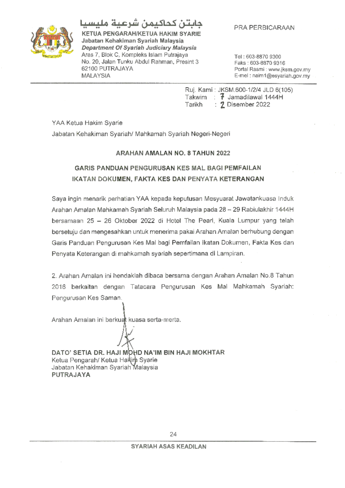 Arahan Amalan No. 8 Tahun 2022 - Trial & Advocacy - Studocu