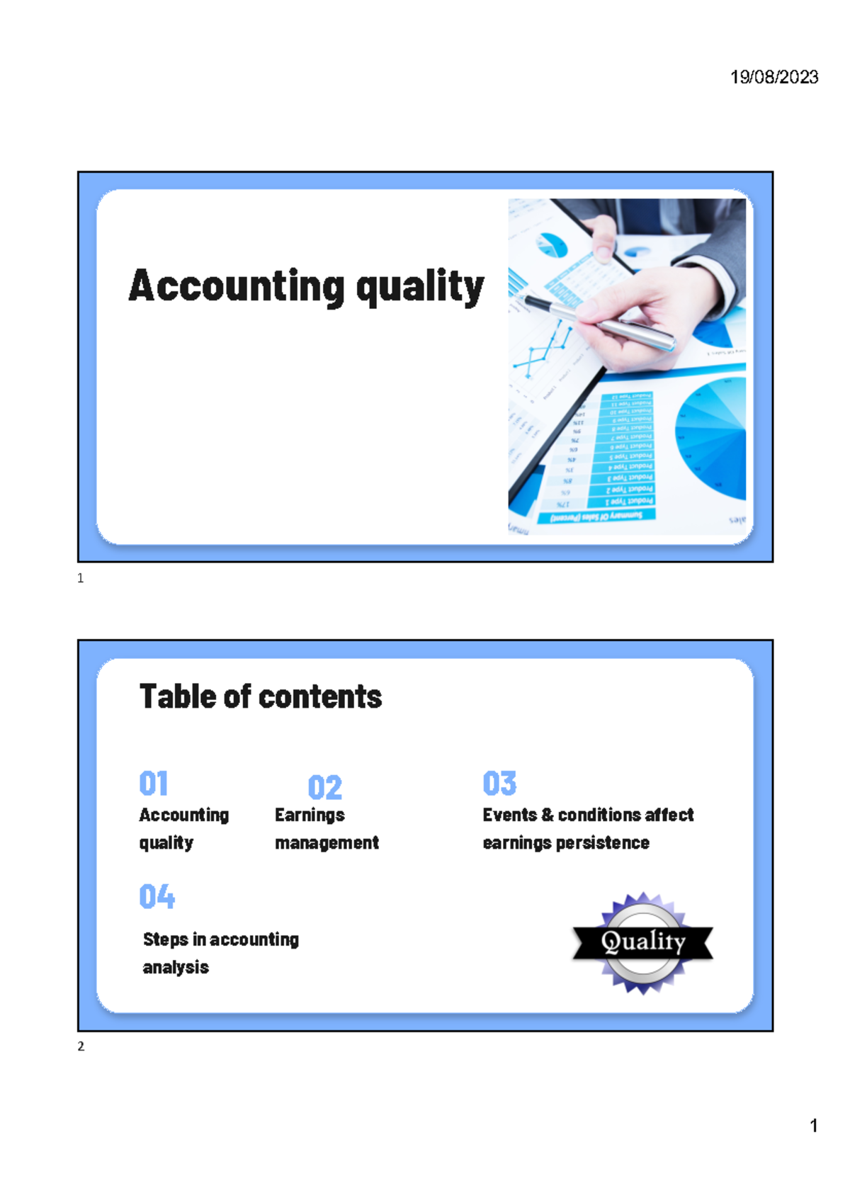 FSA - Lec 2 - Handout 2 slides - Accounting quality This Photo by ...