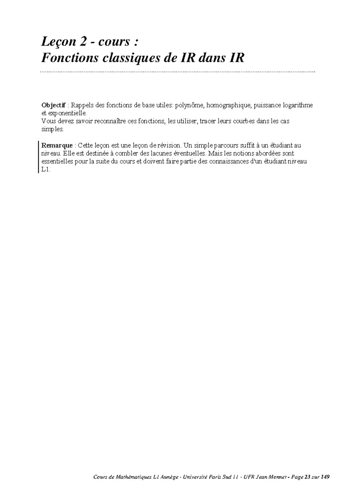 Lecon 2 version imprimable - Cours de Mathématiques L1 Aunège - Université Paris Sud 11 - UFR ...