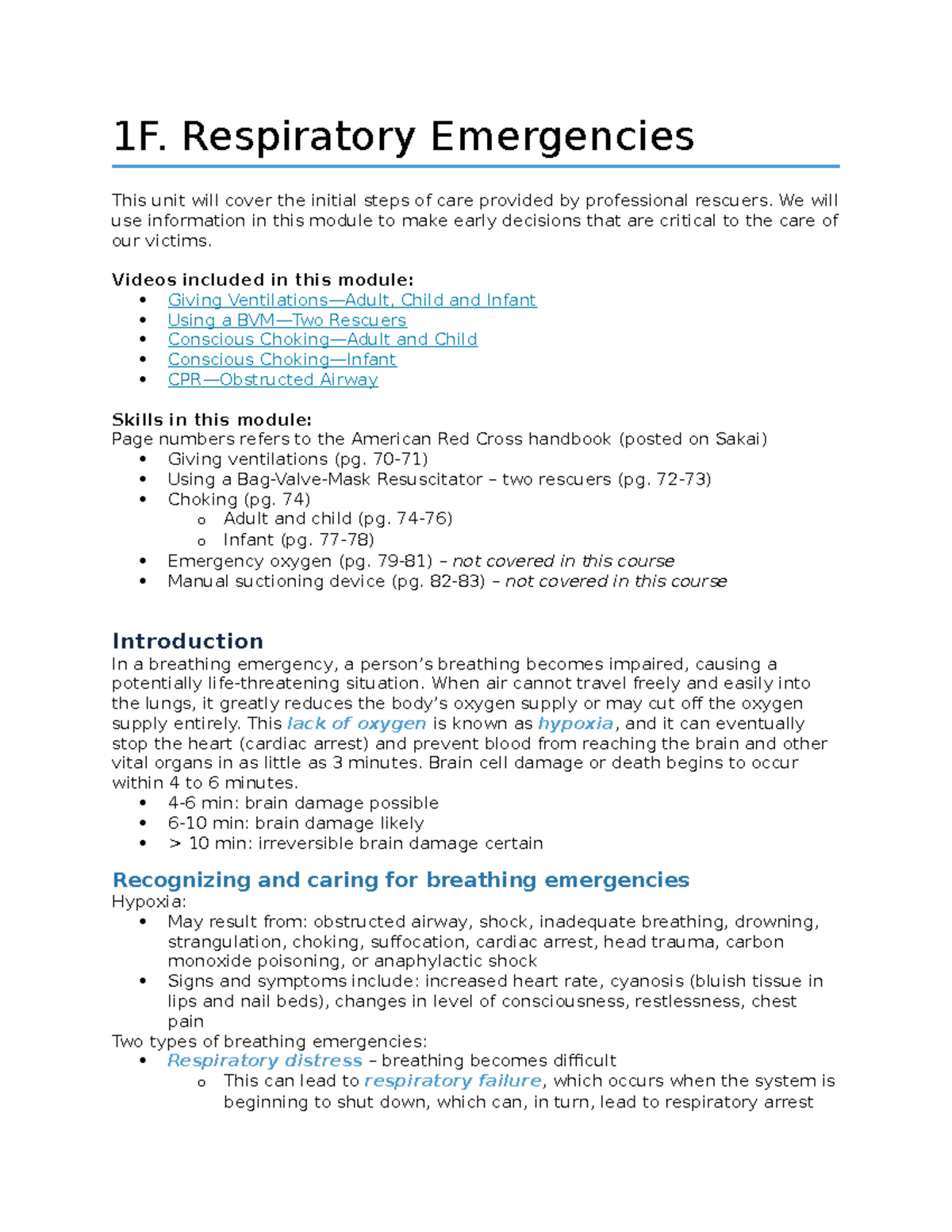 1F+-+Respiratory+Emergencies - 1F. Respiratory Emergencies This unit ...