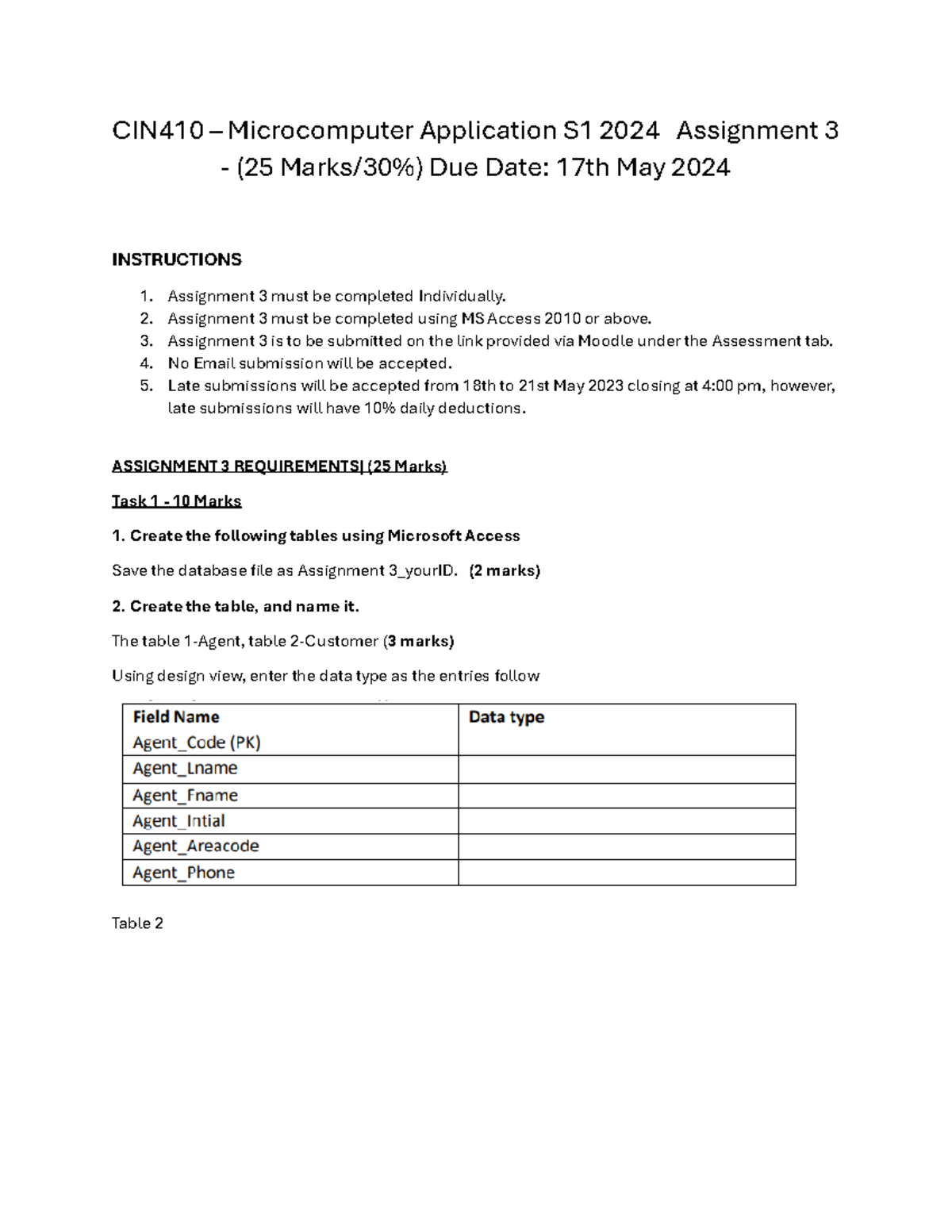 UU100 e-Portfolio - CIN410 – Microcomputer Application S1 202 4 Assignment 3 ‐ (25 Marks/30% ...
