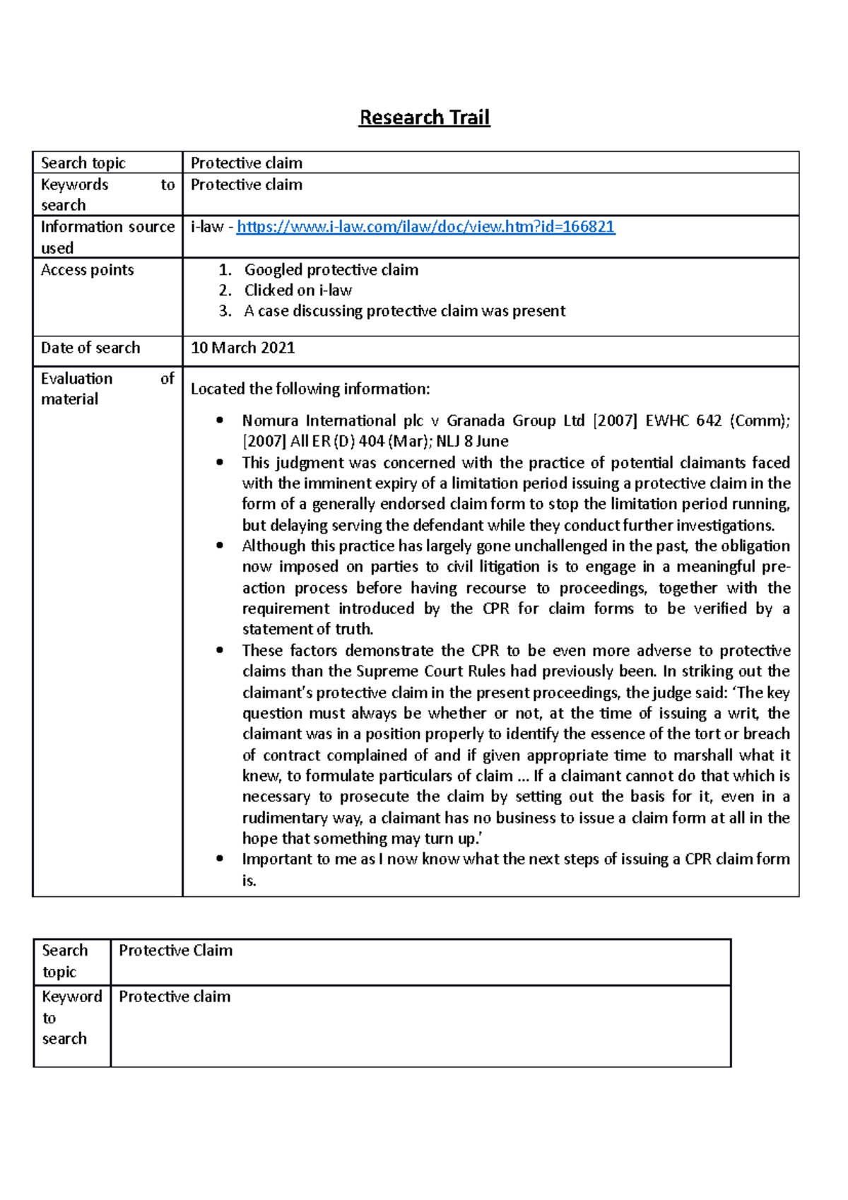 Protective Claim and Action Protocol Information - Studocu