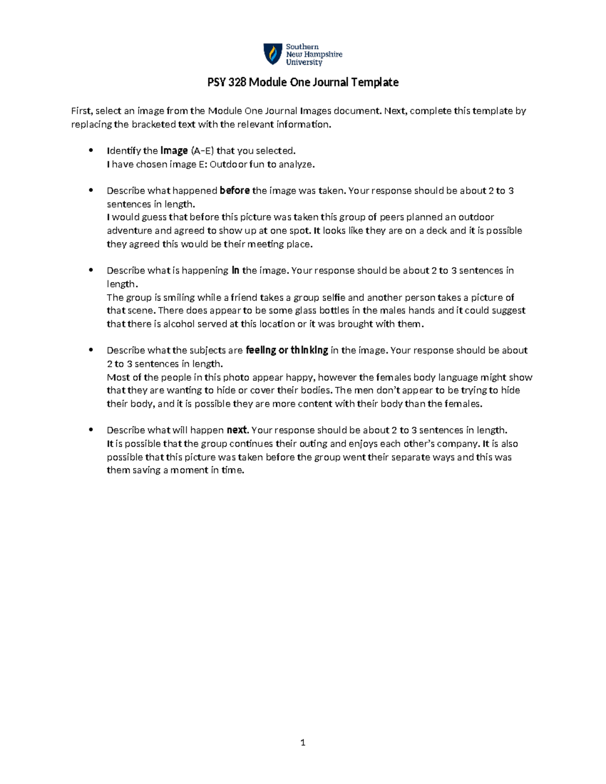 PSY 328 Module One Journal Template - PSY 328 Module One Journal ...